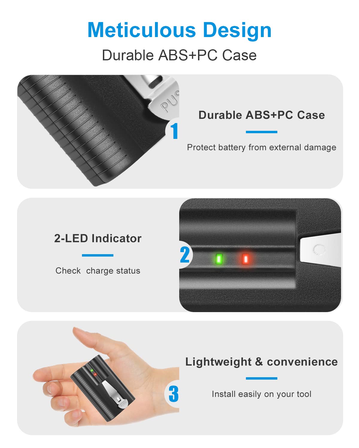 Replacement for Ring Battery Compatible with Ring-Doorbell-Camera 2/3/4/3plus, Stick Up Cam Battery (2nd and 3rd Gen), Spotlight Cam and Peephole Cam, 2Pack Rechargeable 3.65V 6040mAh Battery