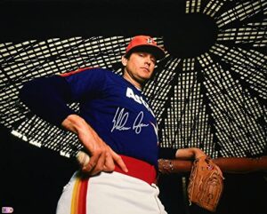 nolan ryan autographed houston astros 16x20 astrodome photo- aiv hologram - autographed mlb photos