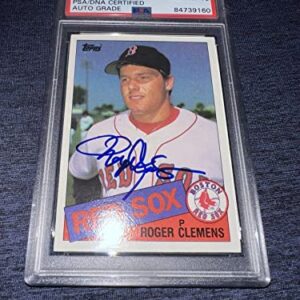 Roger Clemens Signed 1985 Topps Rookie Card RC Boston Red Sox PSA Gem Mint 10 - Baseball Slabbed Autographed Cards