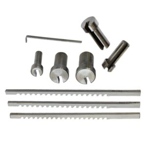 standard keyway broach 9 pc set w/shims, 1/16-a, 3/32-a, 1/8-a, 5 bushings