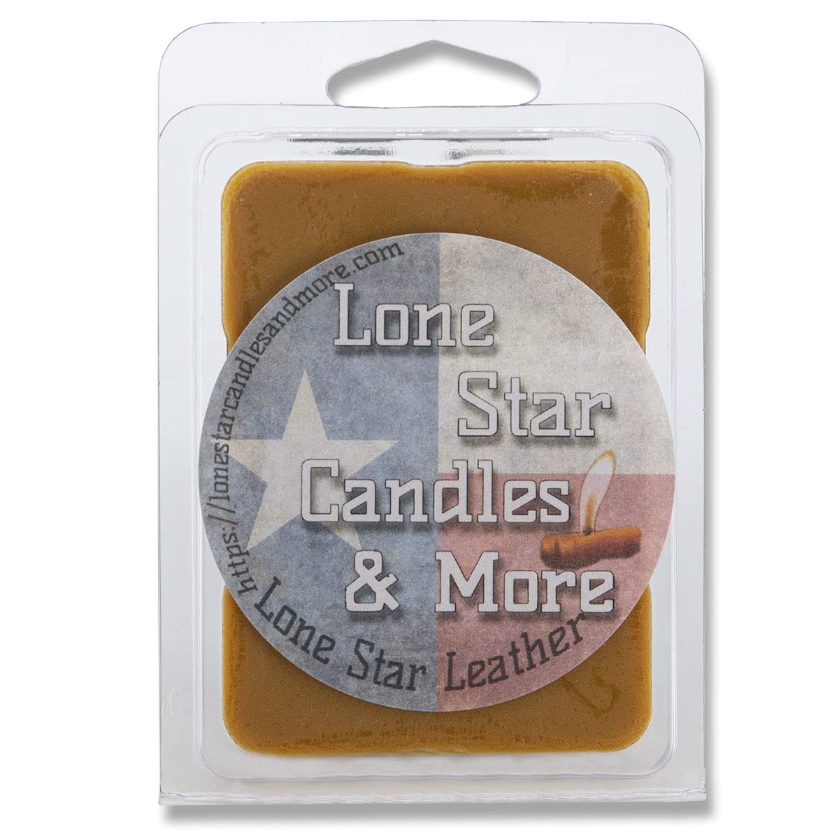 Leather Scented Premium Lone Star Candles & More's Hand Poured Wax Melts, Authentic Aroma of Genuine Leather, 6 Strongly Scented Wax Cubes, 2.7oz Total, USA Made in Texas, 1-Pack