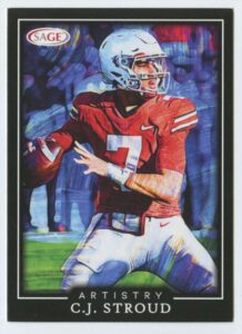 2022 sage artistry #36 c.j. stroud ohio state buckeyes rc rookie football trading card