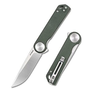 xtouc folding pocket knife, edc daily work knife, d2 steel blade, micarta handle, flipper open knife, reversible deep carry pocket clip, outdoor camping hiking knives gk22d