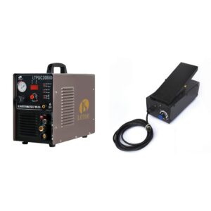 lotos ltpdc2000d non-touch pilot arc plasma cutter tig welder and stick welder 3 in 1 combo welding machine & foot pedal for cutter welder amp control 5 pin lotos fp05 for cutter and welder combos