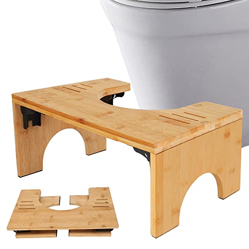 Toilet Stool,Poop Stool,Omlcines Foldable Bathroom Potty Stool for Adults, Portable Squat Potty Stool with Non-Slip Mat for Adult Children