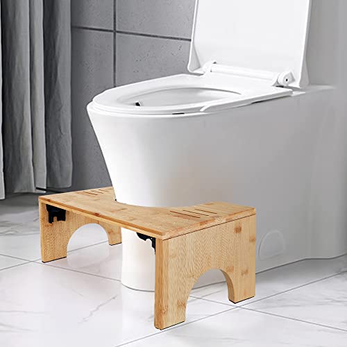 Toilet Stool,Poop Stool,Omlcines Foldable Bathroom Potty Stool for Adults, Portable Squat Potty Stool with Non-Slip Mat for Adult Children