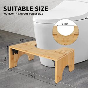 Toilet Stool,Poop Stool,Omlcines Foldable Bathroom Potty Stool for Adults, Portable Squat Potty Stool with Non-Slip Mat for Adult Children