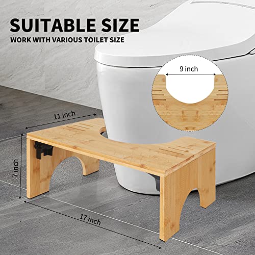 Toilet Stool,Poop Stool,Omlcines Foldable Bathroom Potty Stool for Adults, Portable Squat Potty Stool with Non-Slip Mat for Adult Children