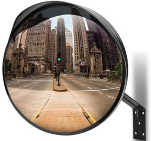 moveland 16 inch convex security mirror - adjustable acrylic safety mirror - wide view garage mirror for parking assist business, traffic, warehouse, blind spot, office(support indoor and outdoor)