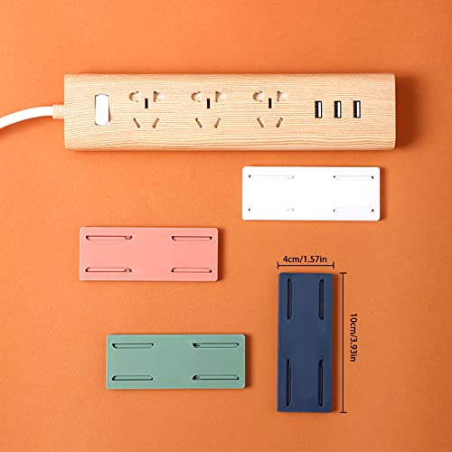 Amposei Self-Adhesive Desktop Socket Fixer, Power Strip Holder, Power Strip Fixator Wall Mounted Plug-in Socket Fixer Bracket Stand Surge Protector Holder and Cable Holder for WiFi Router (4PCS)