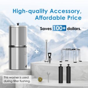 Waterdrop Gravity-fed Water Filter System with 6 Filters, Metal Water Level Spigot and Stand, 2.25G Stainless-Steel System, Reduces Chlorine-King Tank Series