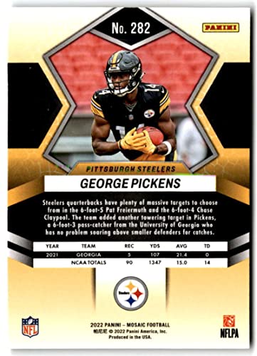 2022 Panini Mosaic #282 George Pickens RC Rookie NFL Debut Pittsburgh Steelers