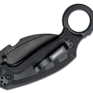 BLACKHAWK Garra III Knife Karambit Tactical Sideliner, 2-1/4 Inch D2 Tool Steel Blade, Black G10 Handles, BH15G3201BK