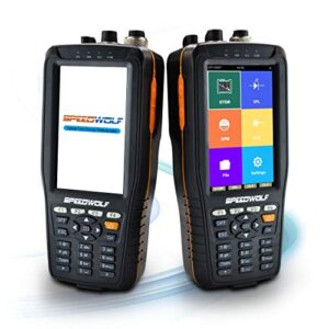 SPEEDWOLF 1310/1550nm 22/20dB Handheld 4in1 OTDR +VFL+OPM+OLS 4" Touchscreen 60km OTDR Fiber Optic Tester with SC(APC)+FC(APC)+FC to LC(APC) Adapter(OTDR22F-T1-1)