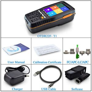 SPEEDWOLF 1310/1550nm 22/20dB Handheld 4in1 OTDR +VFL+OPM+OLS 4" Touchscreen 60km OTDR Fiber Optic Tester with SC(APC)+FC(APC)+FC to LC(APC) Adapter(OTDR22F-T1-1)