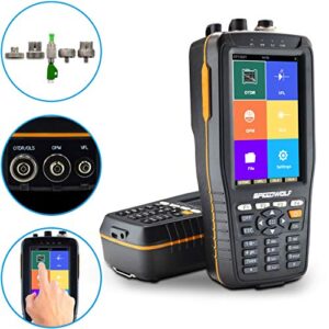 SPEEDWOLF 1310/1550nm 22/20dB Handheld 4in1 OTDR +VFL+OPM+OLS 4" Touchscreen 60km OTDR Fiber Optic Tester with SC(APC)+FC(APC)+FC to LC(APC) Adapter(OTDR22F-T1-1)