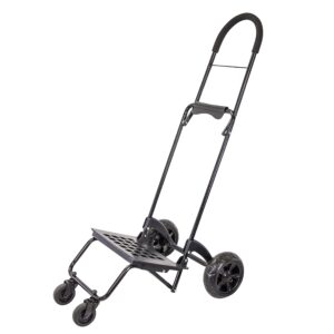 dbest products trolley dolly rover, 4 wheeled push folding utility cart hand truck platform swivel wheels garden lightweight luggage carretilla de carga plegable