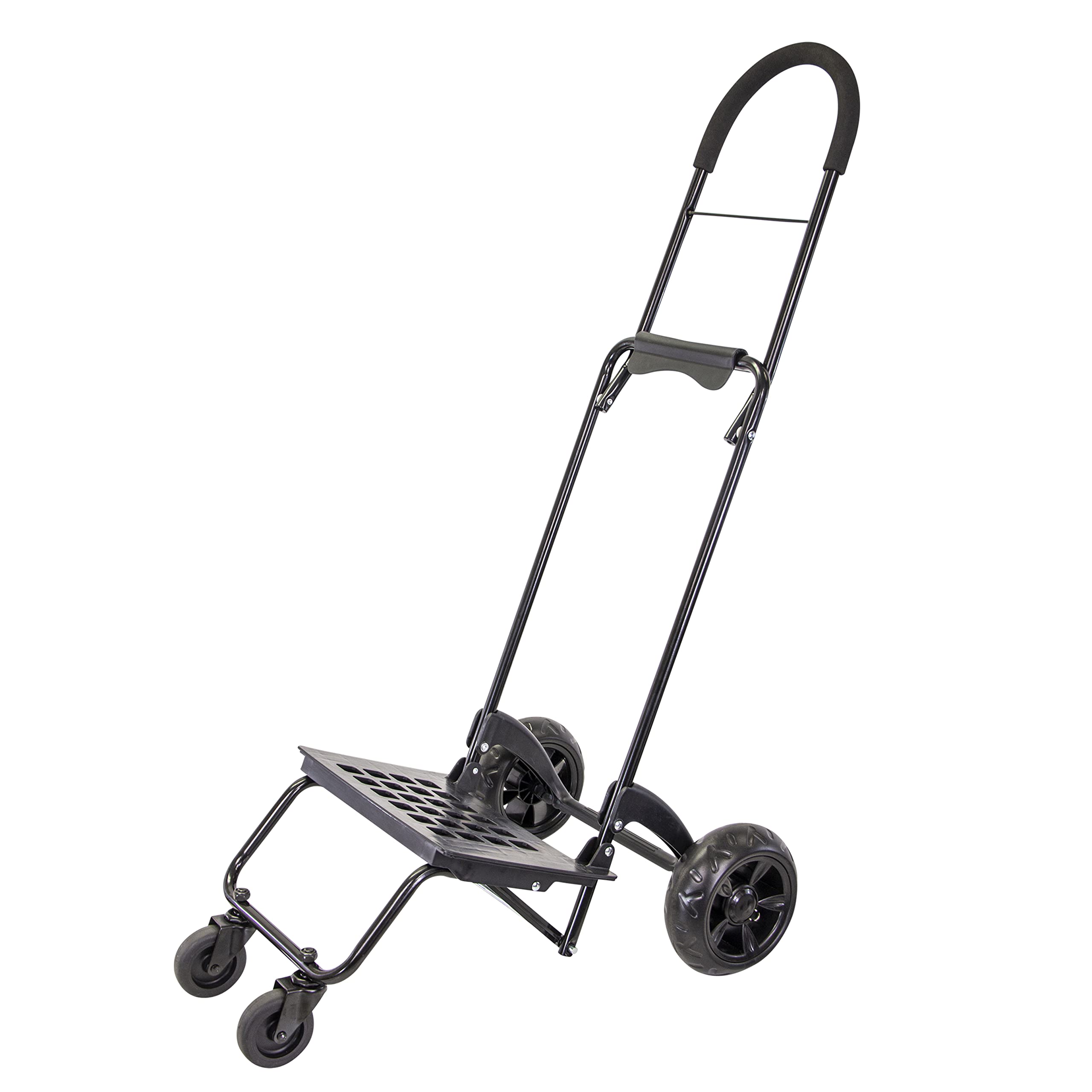 dbest products Trolley Dolly Rover, 4 Wheeled Push Folding Utility Cart Hand Truck Platform Swivel Wheels Garden Lightweight Luggage Carretilla de Carga Plegable