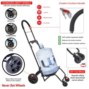 dbest products Trolley Dolly Rover, 4 Wheeled Push Folding Utility Cart Hand Truck Platform Swivel Wheels Garden Lightweight Luggage Carretilla de Carga Plegable