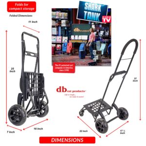 dbest products Trolley Dolly Rover, 4 Wheeled Push Folding Utility Cart Hand Truck Platform Swivel Wheels Garden Lightweight Luggage Carretilla de Carga Plegable