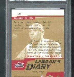 2003-04 Upper Deck #LJ4 Lebron James Diary ROOKIE RC PSA 10 Graded Card Lebron's - Basketball Slabbed Rookie Cards