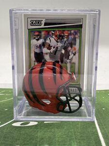 cincinnati bengals nfl helmet shadowbox w/ja'marr chase card