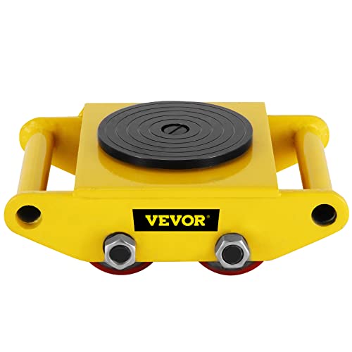 VEVOR Industrial Machinery Mover, 6T/13200lbs Machinery Moving Skate with 360°Rotation Cap and 4 Rollers & PU Wheels, Heavy Duty Dolly Skates for Moving Equipment