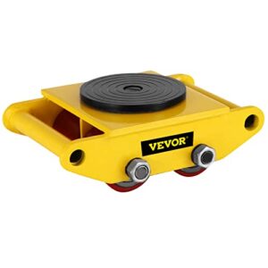 VEVOR Industrial Machinery Mover, 6T/13200lbs Machinery Moving Skate with 360°Rotation Cap and 4 Rollers & PU Wheels, Heavy Duty Dolly Skates for Moving Equipment