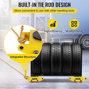 VEVOR Industrial Machinery Mover, 6T/13200lbs Machinery Moving Skate with 360°Rotation Cap and 4 Rollers & PU Wheels, Heavy Duty Dolly Skates for Moving Equipment