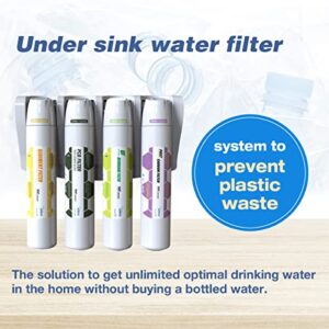 HEALSUMM 4-Stage Under Sink Water Provider System for Home use - Direct Connect, NSF/ANSI 42 Element, KC Certified, Quick Change, Made in Korea (Package Including Faucet)