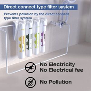 HEALSUMM 4-Stage Under Sink Water Provider System for Home use - Direct Connect, NSF/ANSI 42 Element, KC Certified, Quick Change, Made in Korea (Package Including Faucet)