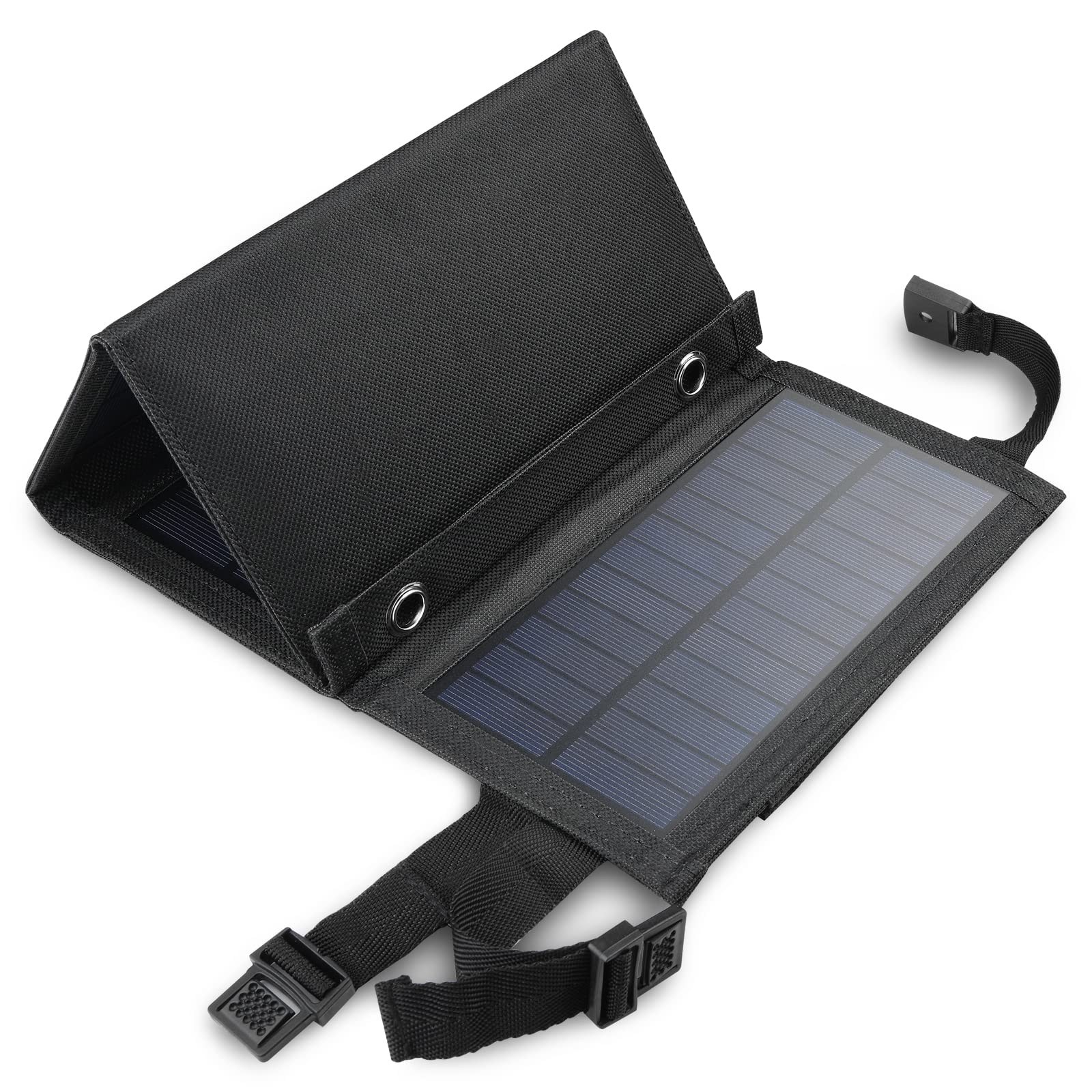 Portable Foldable Solar Panel 6W for Outdoor Charging USB Device Power Bank Earbuds Fans etc.(Not Very Suitable for Charging The Cellphone Directly)