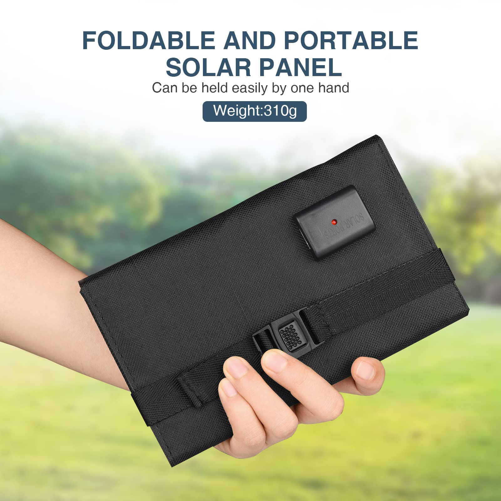 Portable Foldable Solar Panel 6W for Outdoor Charging USB Device Power Bank Earbuds Fans etc.(Not Very Suitable for Charging The Cellphone Directly)