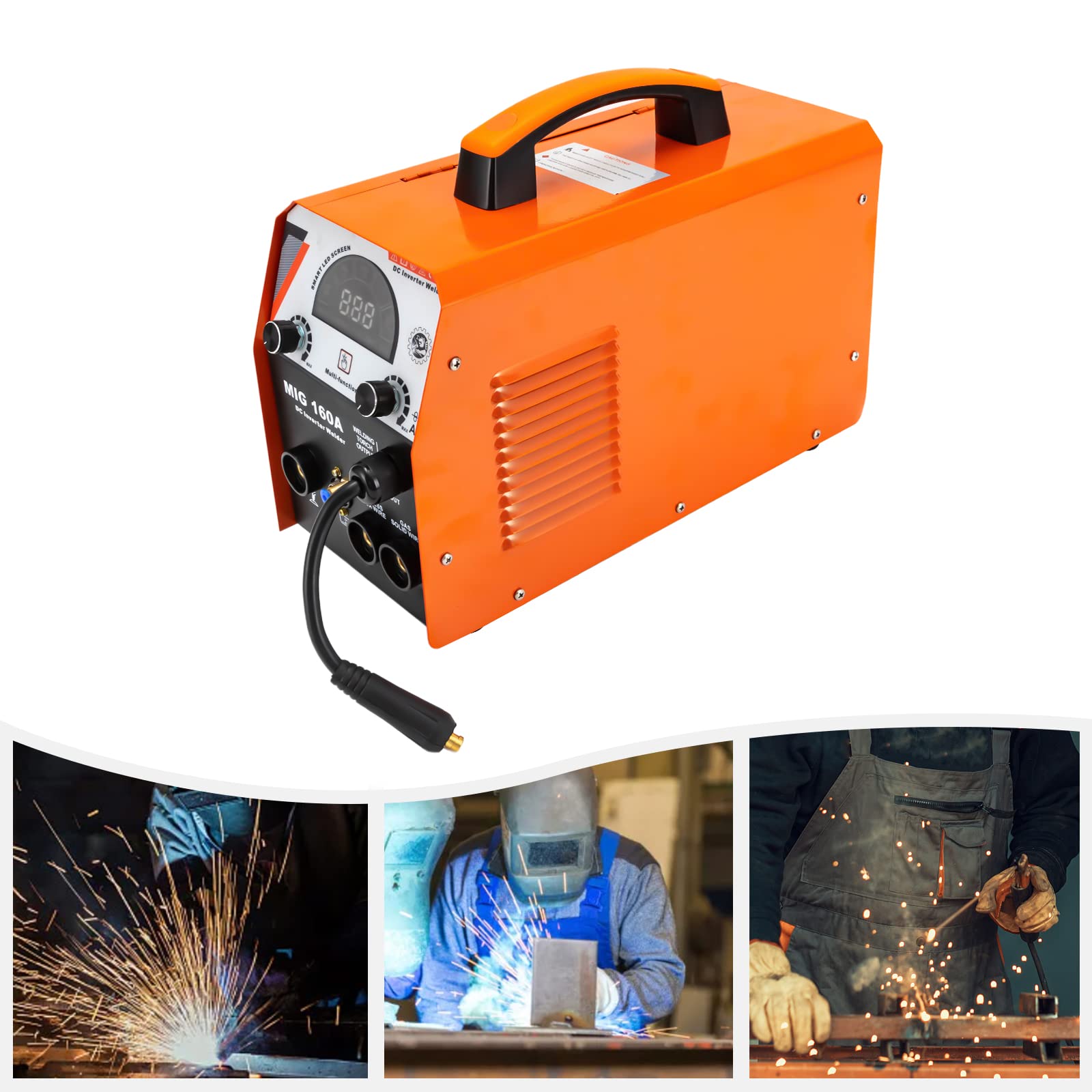 MIG Welder 160 Amp 110/220V Dual Voltage, Automatic Feed Wire MIG/Lift TIG/ARC 3 in 1 Multiprocess Welder Machine, Gas/Gasless Inverter Multi-Process Welding Machine