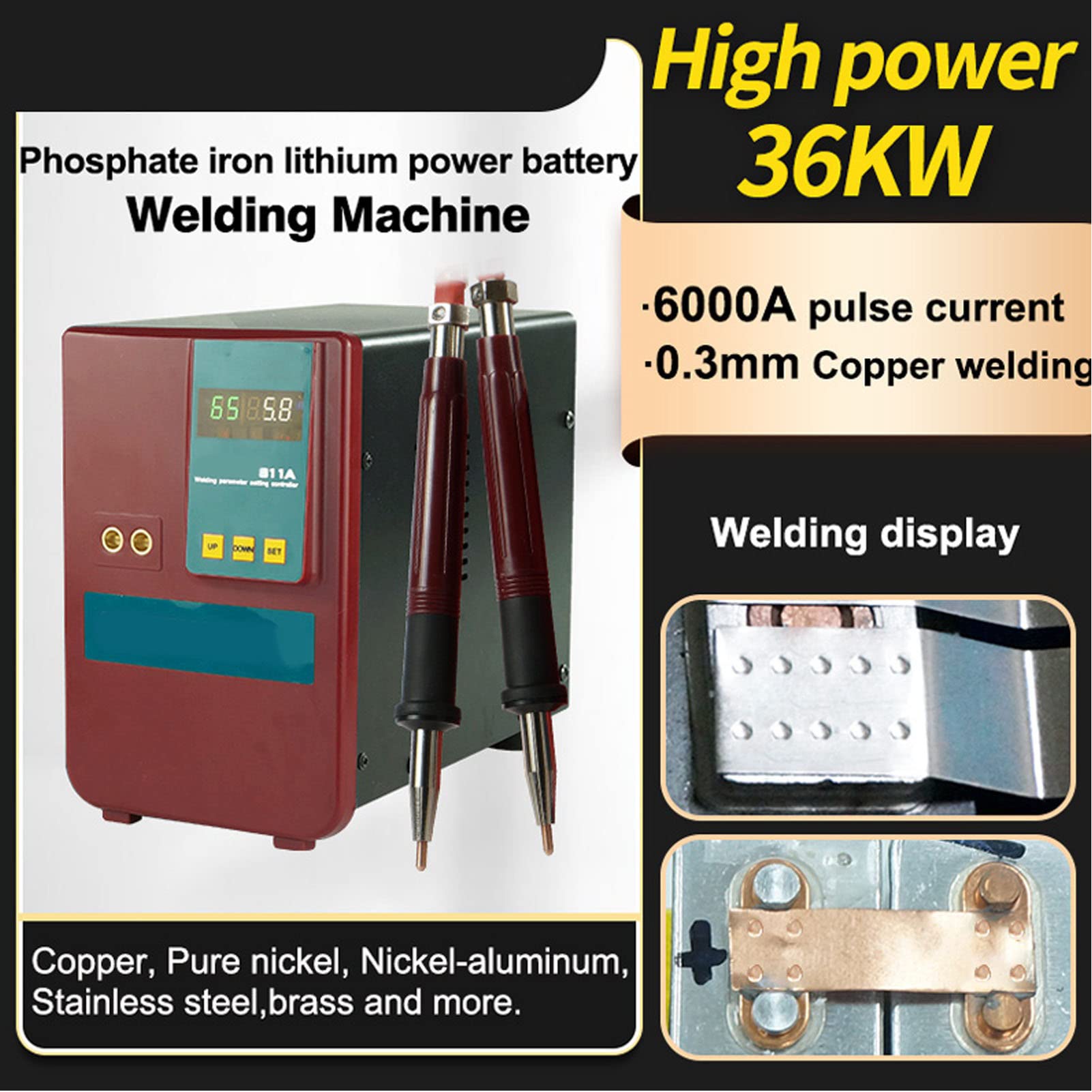 FTVOGUE Spot Welder 36KW Digital Display Screen Battery Spot Welder for Lithium Iron Battery Pack Or Ternary Lithium Battery Pack, Spot Welding