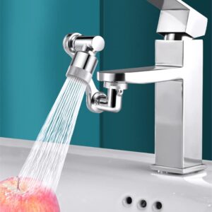 1080°+360° Kitchen Bathroom Swivel Faucet Extension,3 Different Threads of 20/22/24mm,2 Water Outlet Modes,Universal Large-Angle Splash Filter Faucet