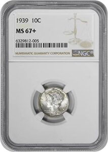 1939 p mercury dime ngc ms67+