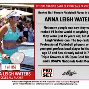 2022 Leaf Pro Set Pickleball #PB-1 Anna Leigh Waters Rookie Card - Only 1,159 made!