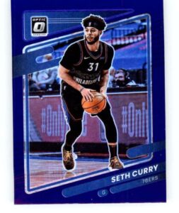 2021-22 donruss optic purple #91 seth curry philadelphia 76ers nba basketball trading card