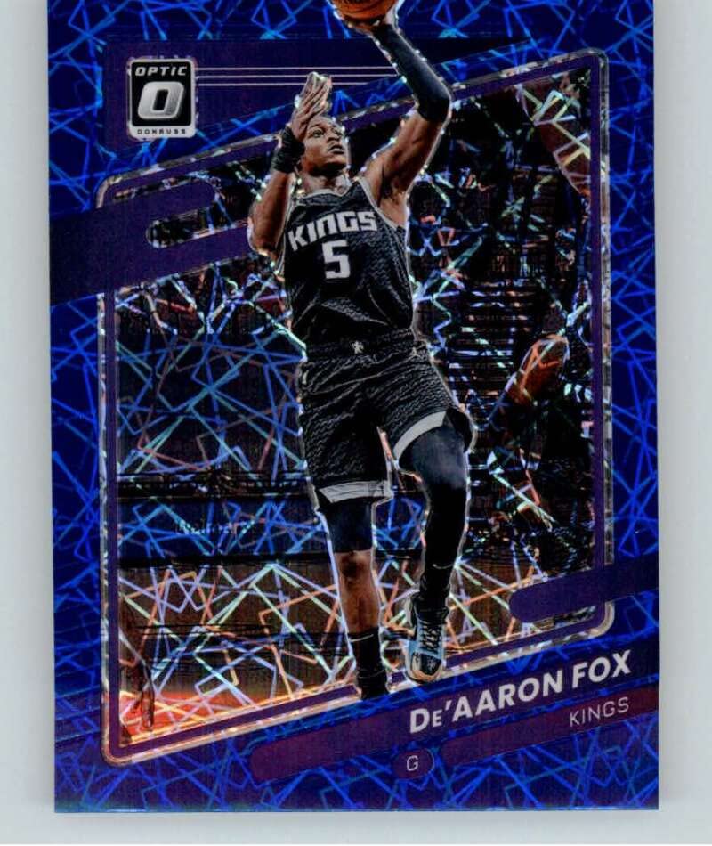 2021-22 Donruss Optic Blue Velocity #85 De'Aaron Fox Sacramento Kings NBA Basketball Trading Card