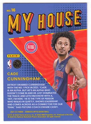 2021-22 Donruss Optic My House #16 Cade Cunningham Detroit Pistons NBA Basketball Trading Card