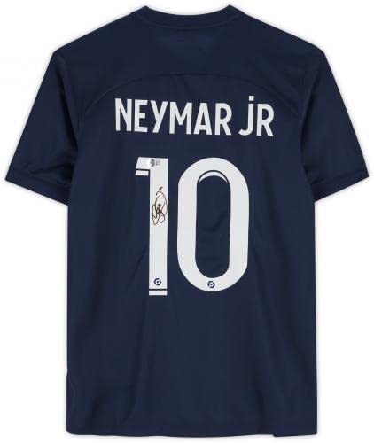 Framed Neymar Paris Saint-Germain Autographed Nike 2022-23 Blue Jersey - Autographed Soccer Jerseys