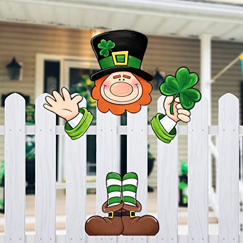 Auirre St Patricks Day Leprechaun Christmas Tree Topper Head Arms and Legs, Luck Shamrock Clover Decorative Tree Ornaments Decor, Irish Holiday Indoor Home Decorations Party Supplies