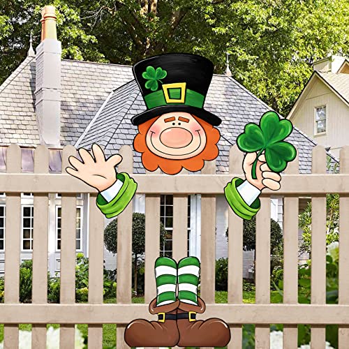 Auirre St Patricks Day Leprechaun Christmas Tree Topper Head Arms and Legs, Luck Shamrock Clover Decorative Tree Ornaments Decor, Irish Holiday Indoor Home Decorations Party Supplies