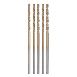 harfington 5pcs twist drill bits 1.1mm titanium coated (hss-e) m42 high speed steel 8% cobalt straight shank for stainless steel aluminum alloy metal