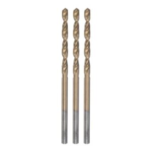 harfington 3pcs twist drill bits 2.5mm titanium coated (hss-e) m42 high speed steel 8% cobalt straight shank for stainless steel aluminum alloy metal