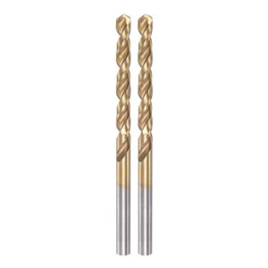 harfington 2pcs twist drill bits 4.6mm titanium coated (hss-e) m42 high speed steel 8% cobalt straight shank for stainless steel aluminum alloy metal