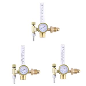 villcase 3pcs air compressor accessories argon flowmeter regulator accessories for argon co2 regulator argon flow meter regulator argon regulator gauges welder tig welding machine c02