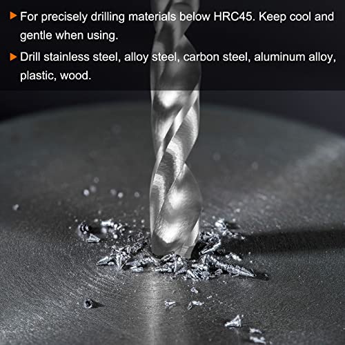 HARFINGTON Solid Carbide Drill Bit 1.25mm C3/K10 Tungsten Carbide Precision Mini Micro Straight Shank Twist Drill Bit for Stainless Steel Metal Plastic Wood