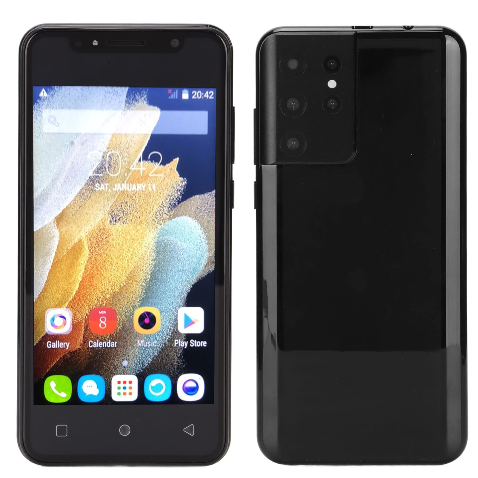 S21 Ultra 5.0in Smartphone, HD Screen 1G 4G 24MP 48MP Dual Card 4900mAh Multi Function Mobile Phone, F/2.0 Aperture Fixed Focal Length Delicate Gentle Touch 110‑240V(USA)